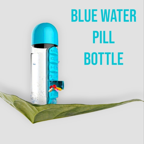 Dining | New Blue Pill Holder Water Bottle | Poshmark